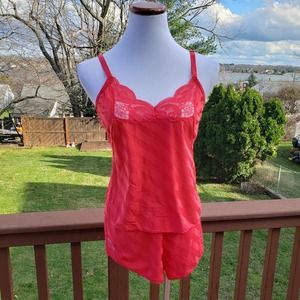 Vintage | Intimates & Sleepwear | Vintage 3 Piece Camisole Red Slip Tap ...